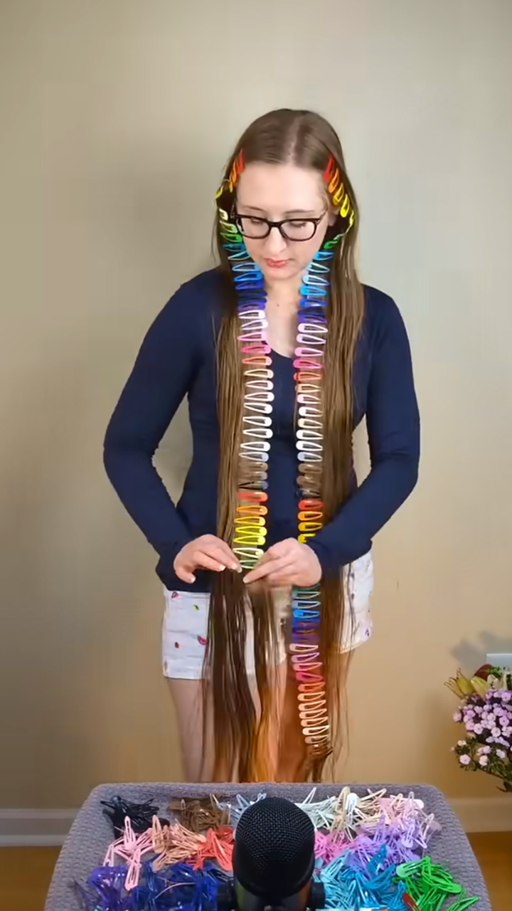 How many clips are holding my long hair guess challenge