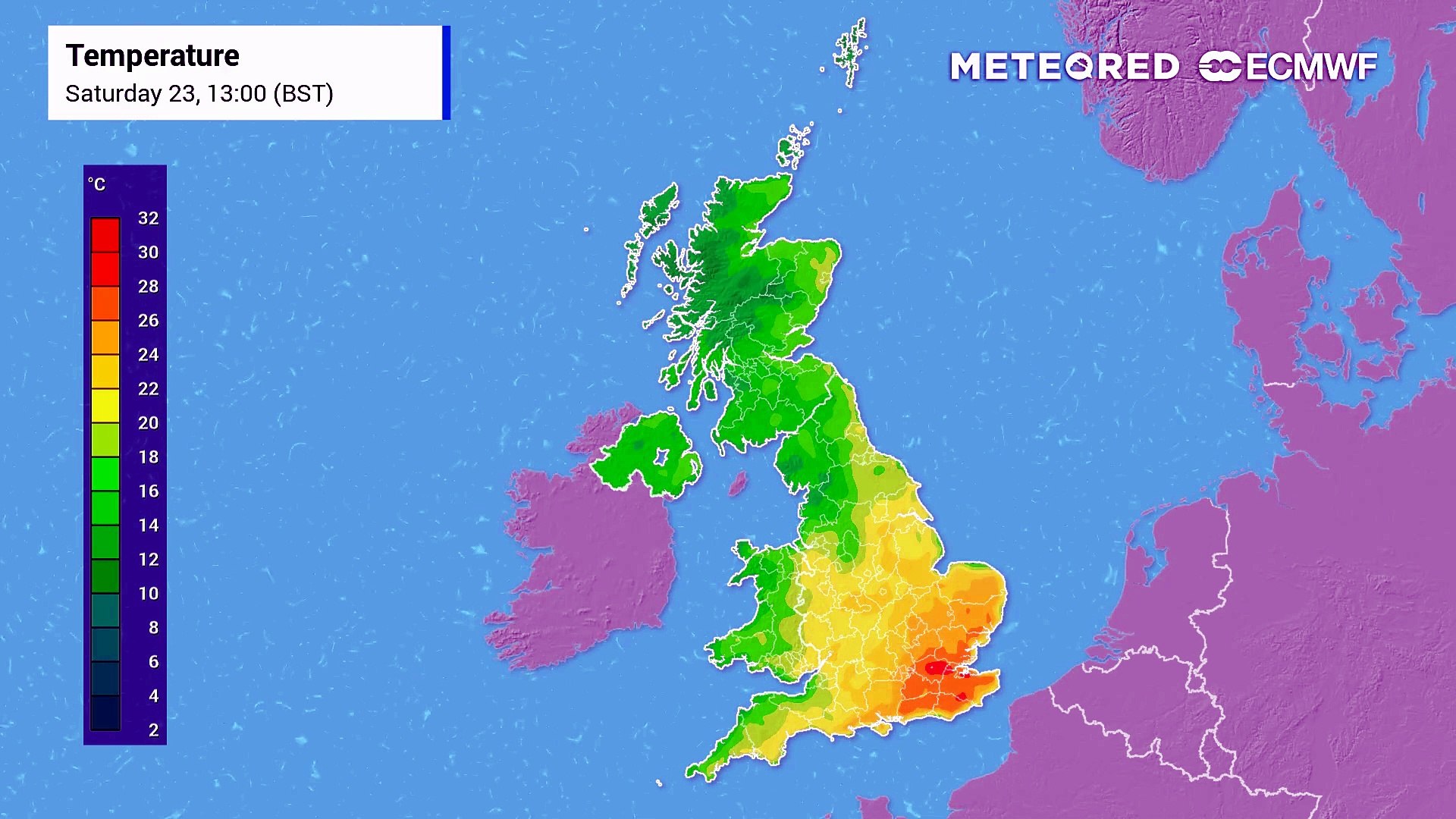 UK weather temperature