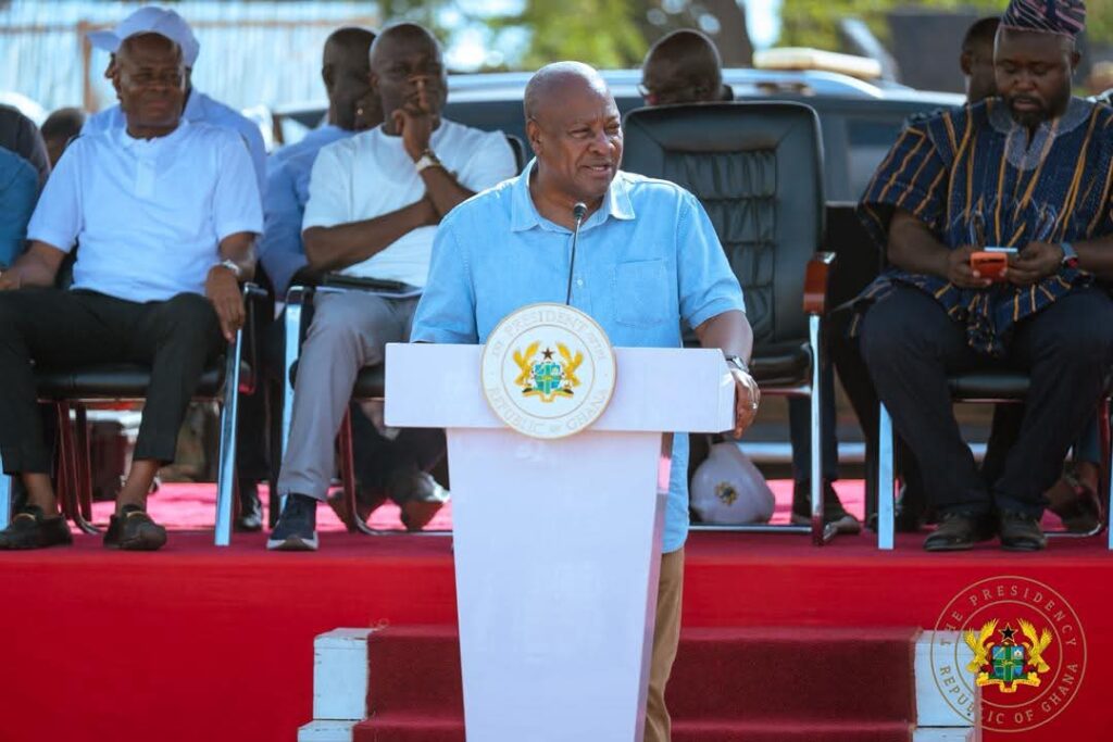 Mahama cuts sod for construction of 24-hour economy market in Bole