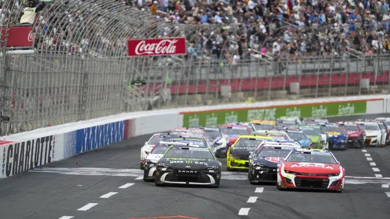 NASCAR at Charlotte weather updates: Rain, lightning bring out red flag ...