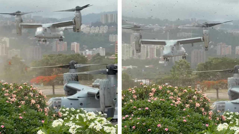 Video shows US MV-22 Osprey during emergency exercise at embassy in Caracas