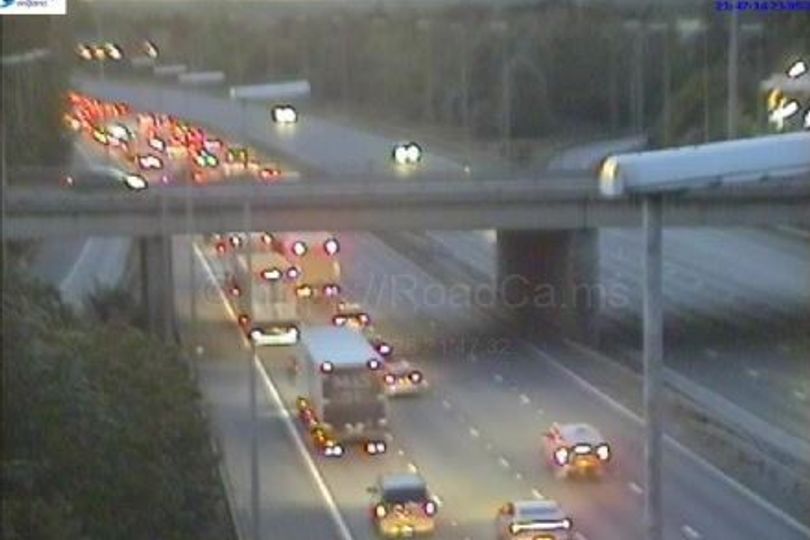 Four cars crash on M6 as motorway at standstill near Warrington