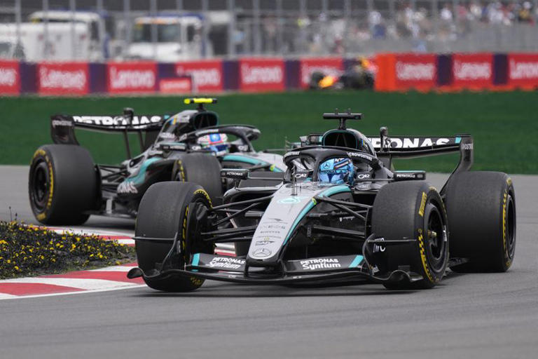 Motor racing - Russell wins Montreal sprint as Antonelli fumes