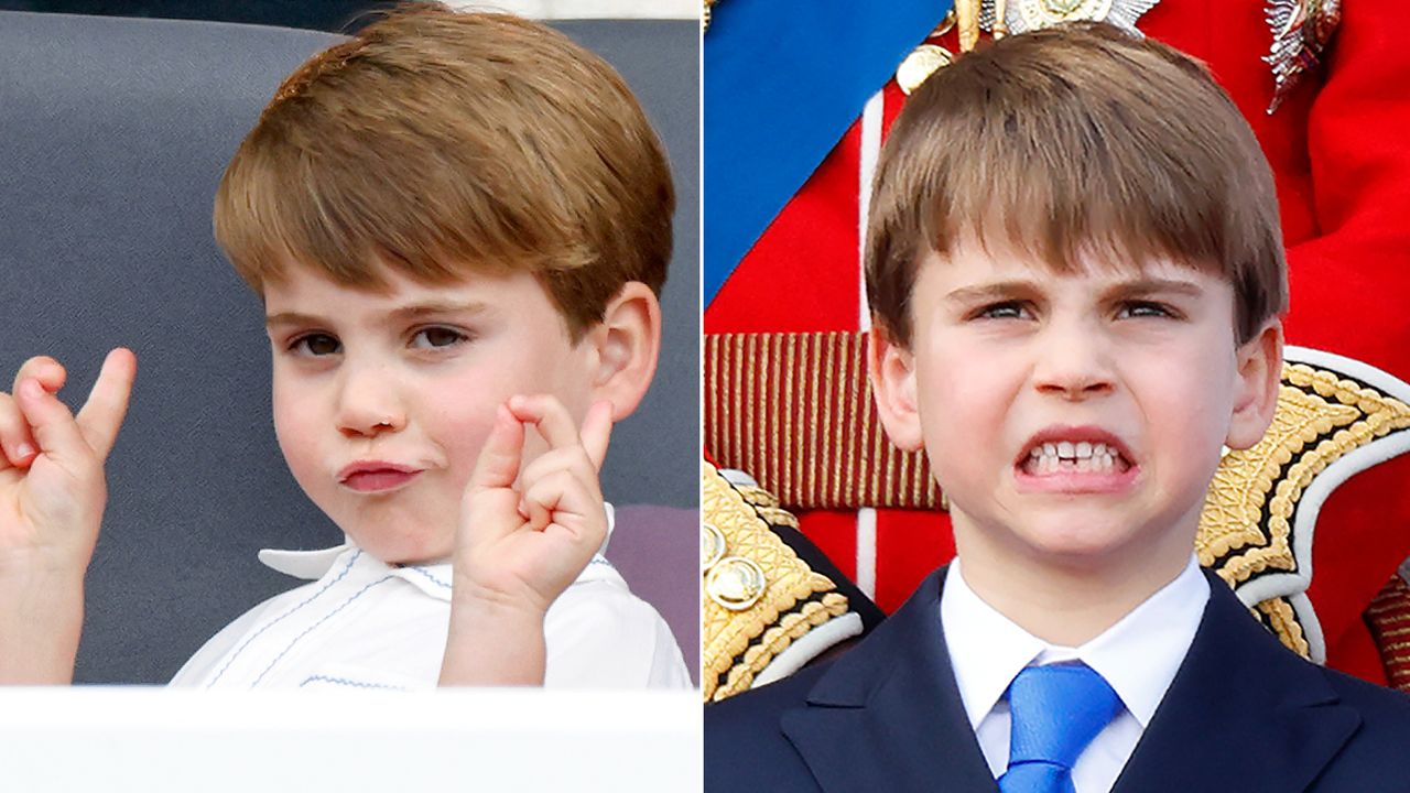 Prince Louis leaves evidence of one very messy snack throughout the car ...