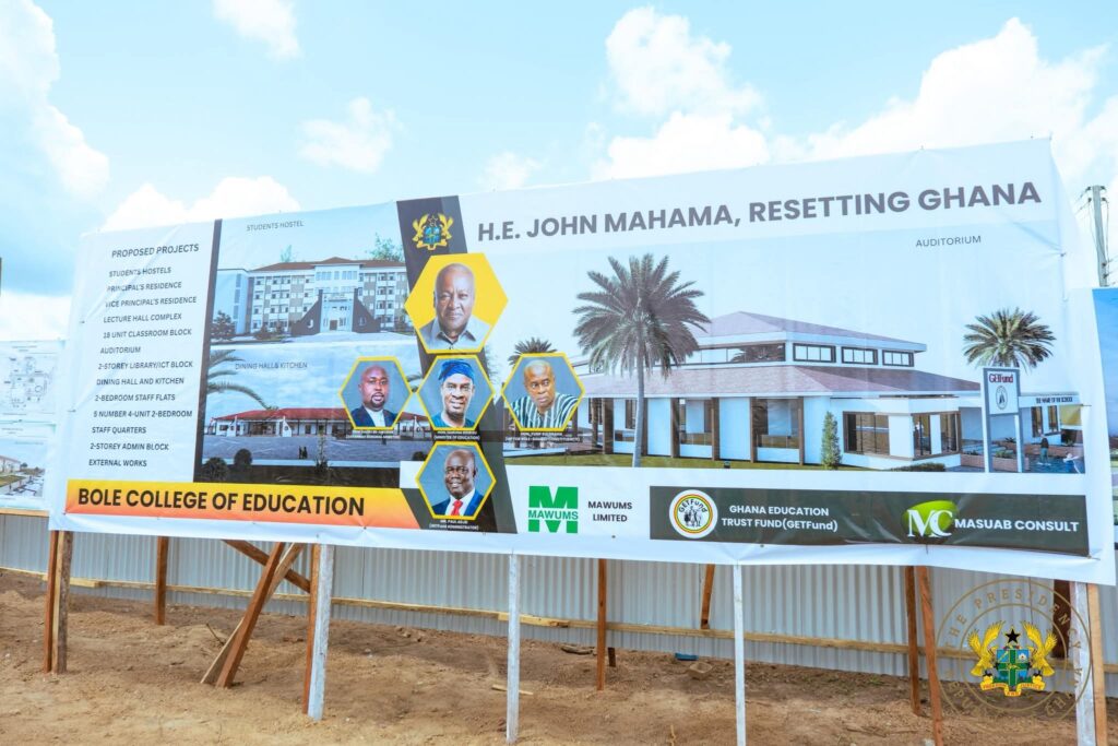 Mahama cuts sod for construction of Bole College of Education
