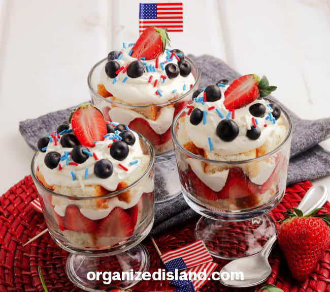 Red, White and Blue desserts