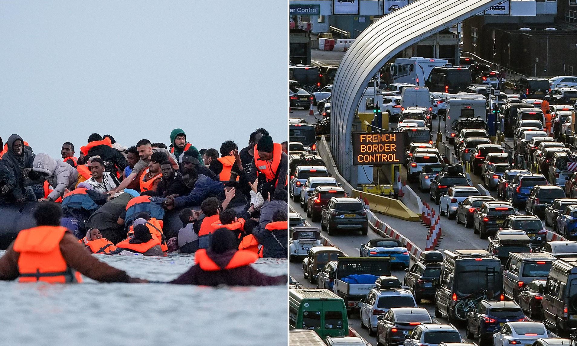 Migrants board dinghies in front of gendarmes as France suspends border ...