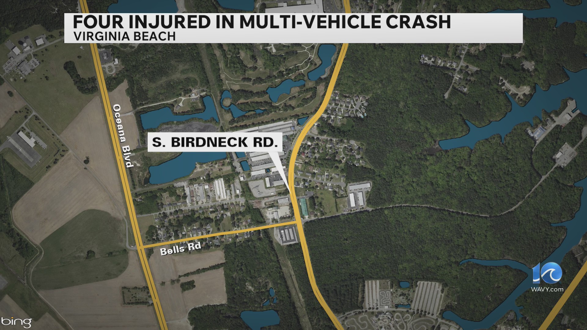 Virginia Beach police investigate two-vehicle crash on South Birdneck Road