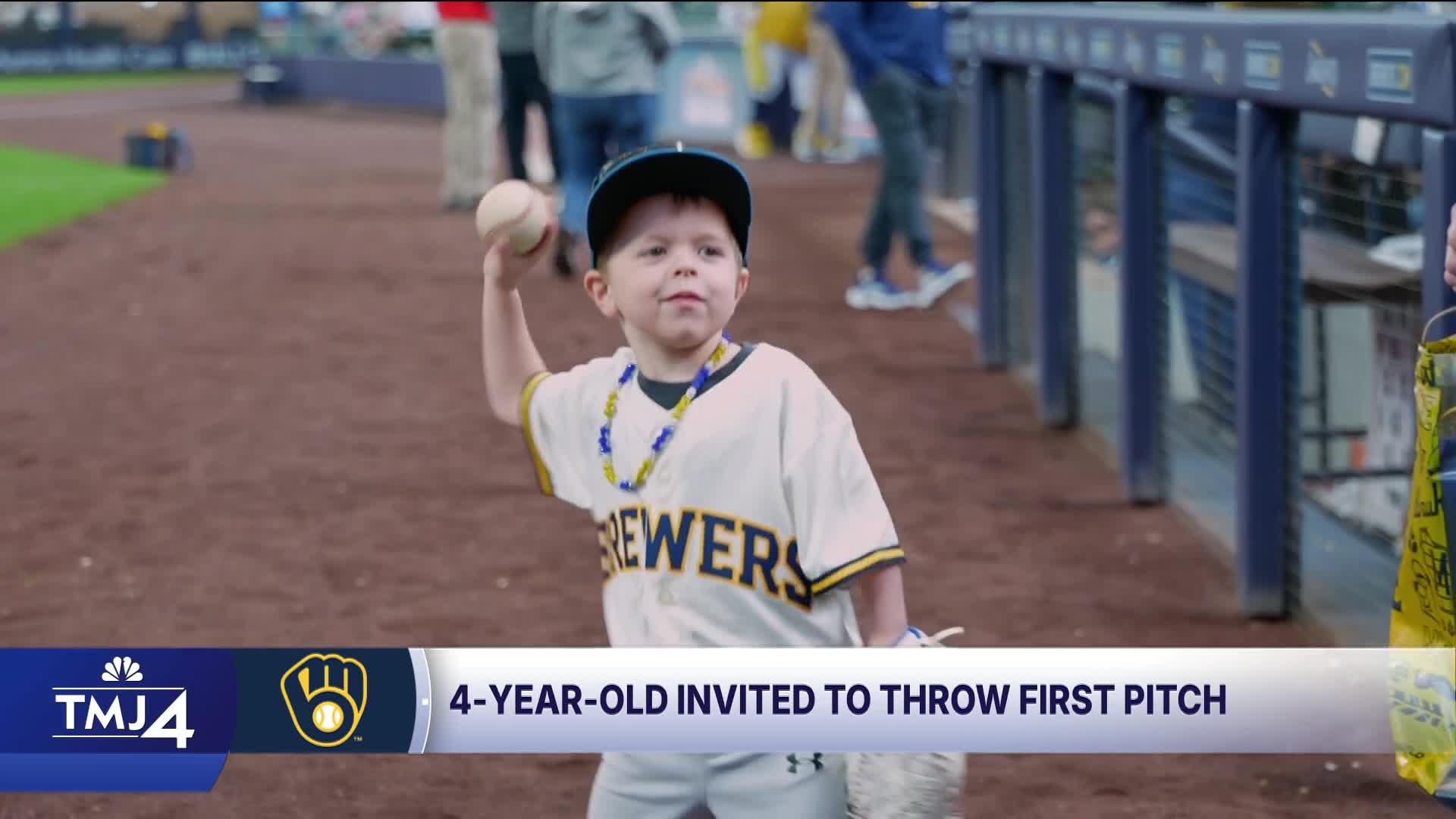 4-year-old baseball star Waylon Fletcher throws first pitch for ...