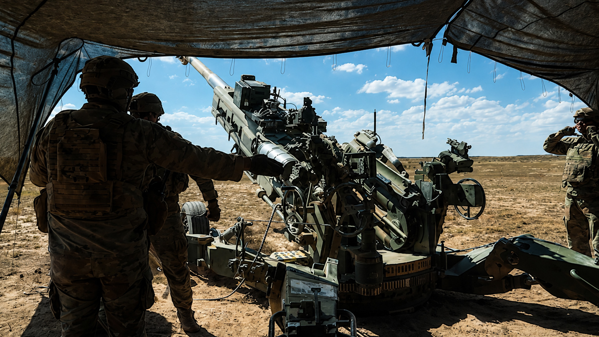 Soldiers practice long-range artillery fire