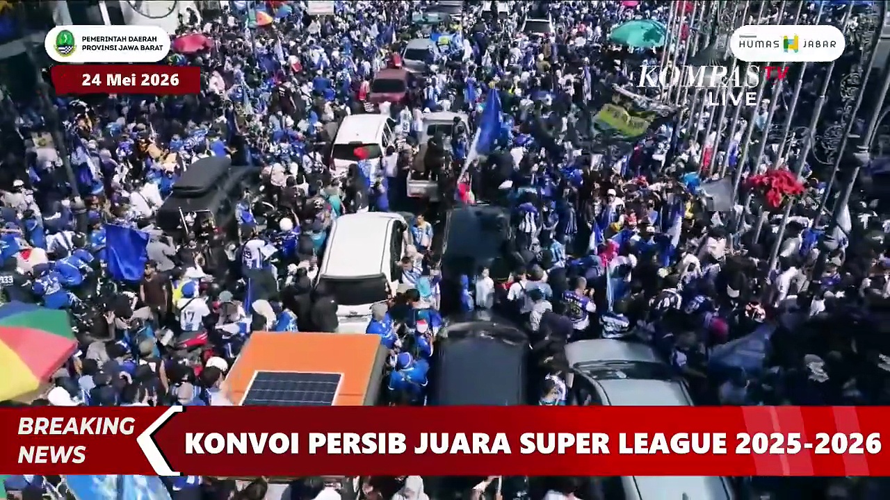 Gemuruh! Visual udara konvoi Persib juara Super League, Bobotoh tumpah ...