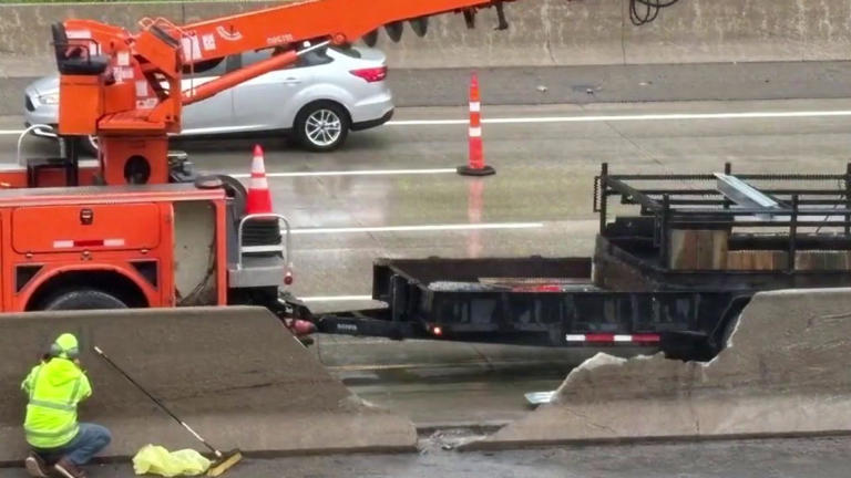 I-696 closed after semi-truck crash