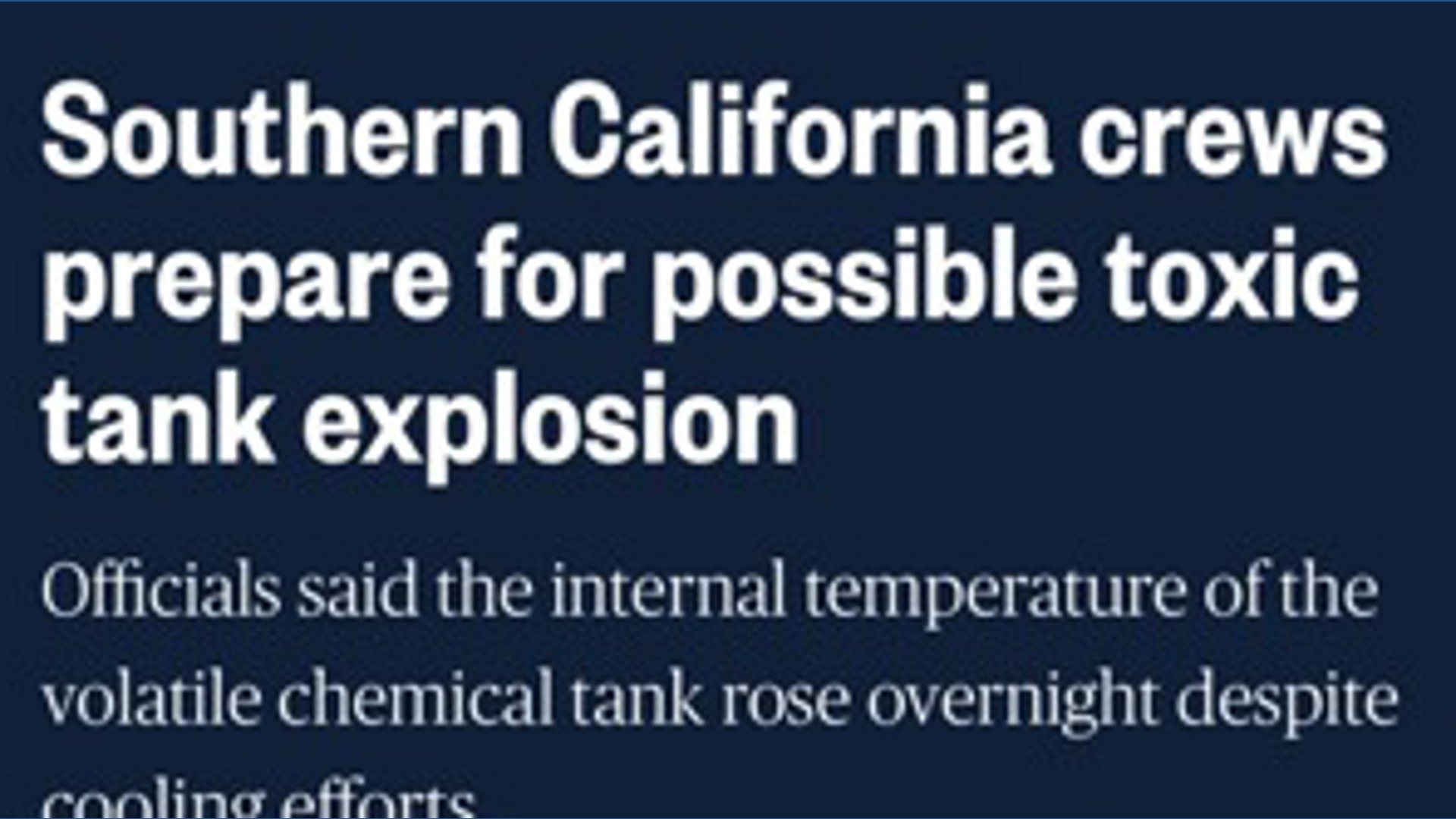 Preparing for possible explosion in Southern California