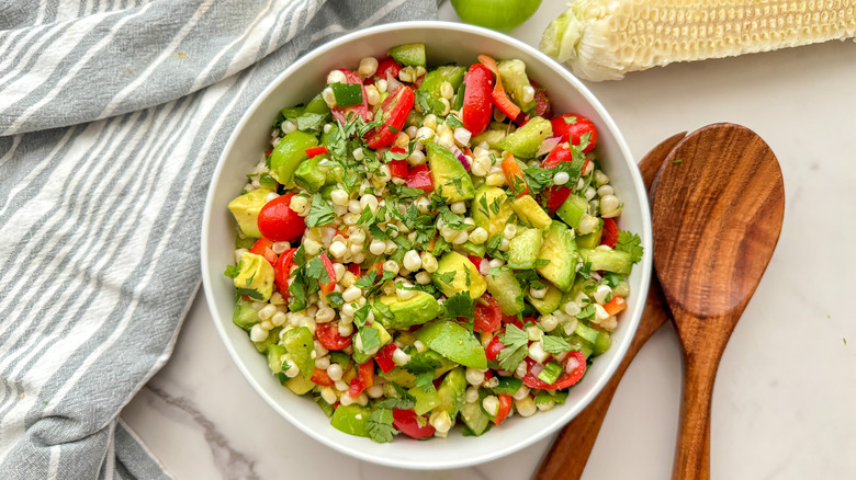 Corn and fresh tomatillo salad recipe