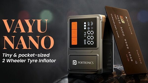 Portronics Vayu Nano compact tyre inflator launched in India at ₹2,999