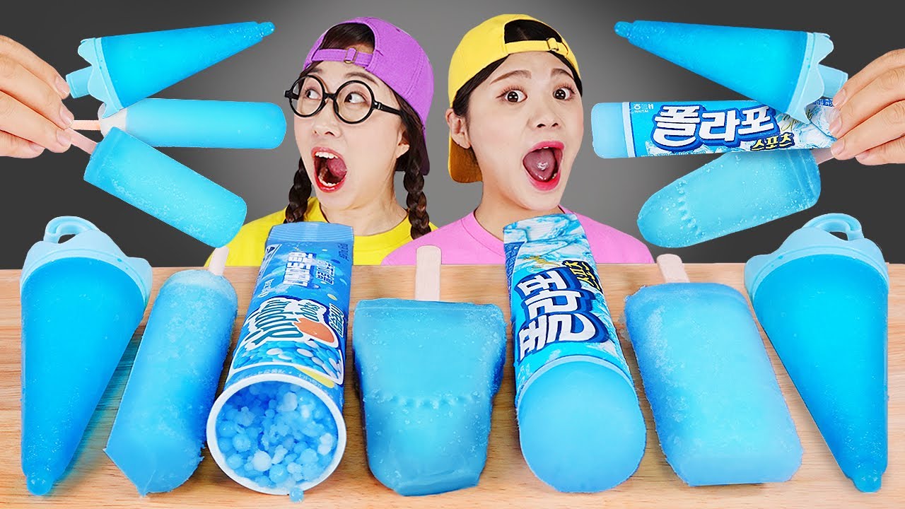 Ice cream blue mukbang 블루 아이스크림 먹방 DONA 도나
