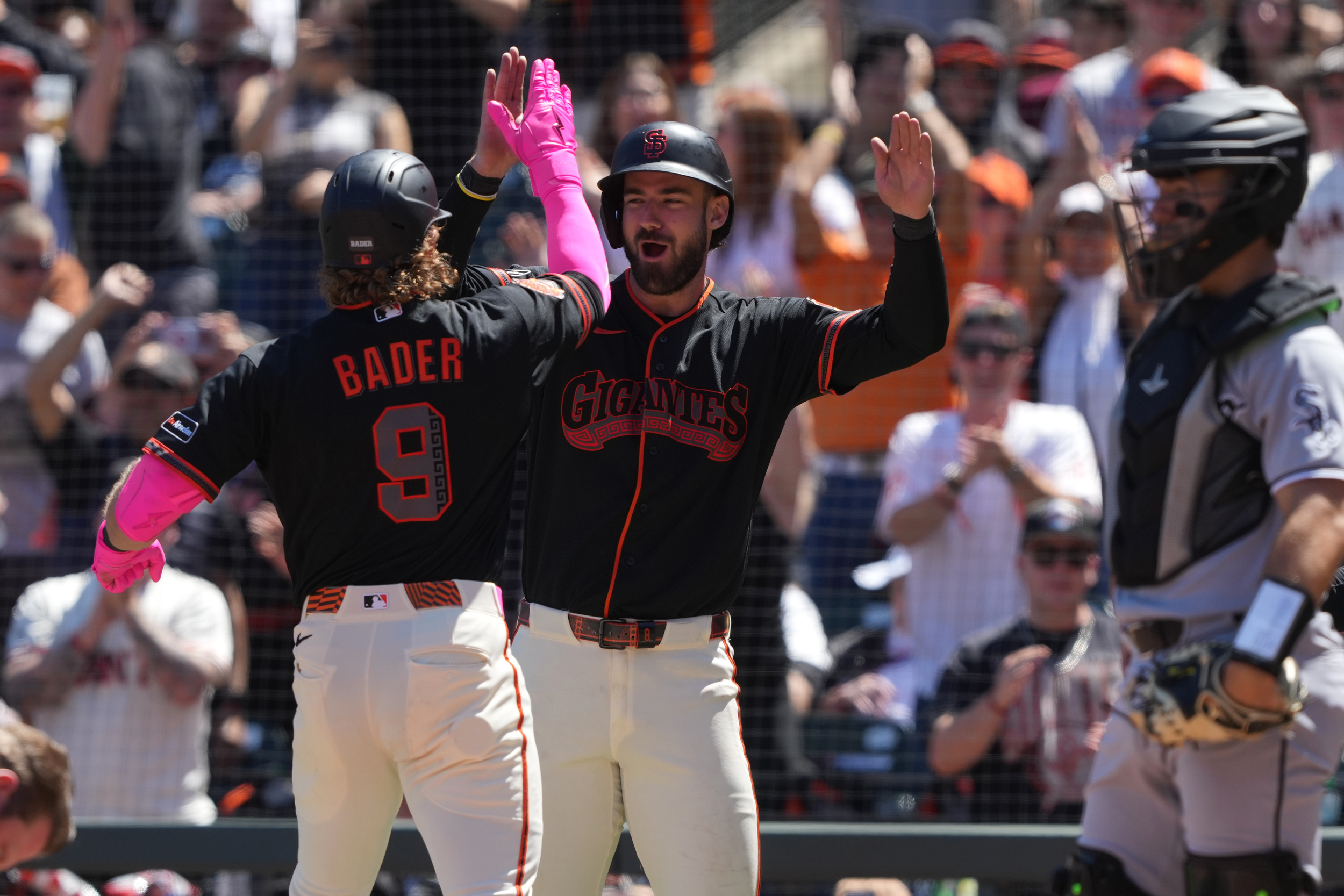 Giants have a twist to their outrageous thrusting celebration