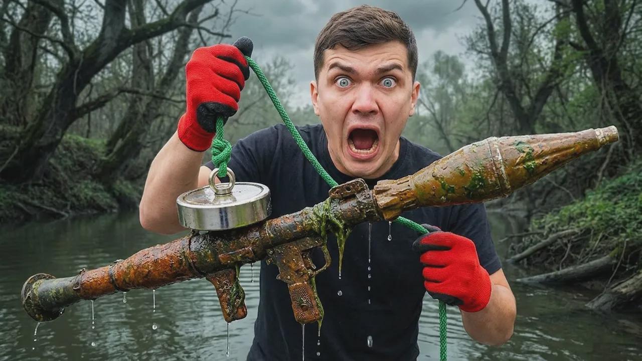 We found illegal gangster weapons at an abandoned hideout while magnet ...