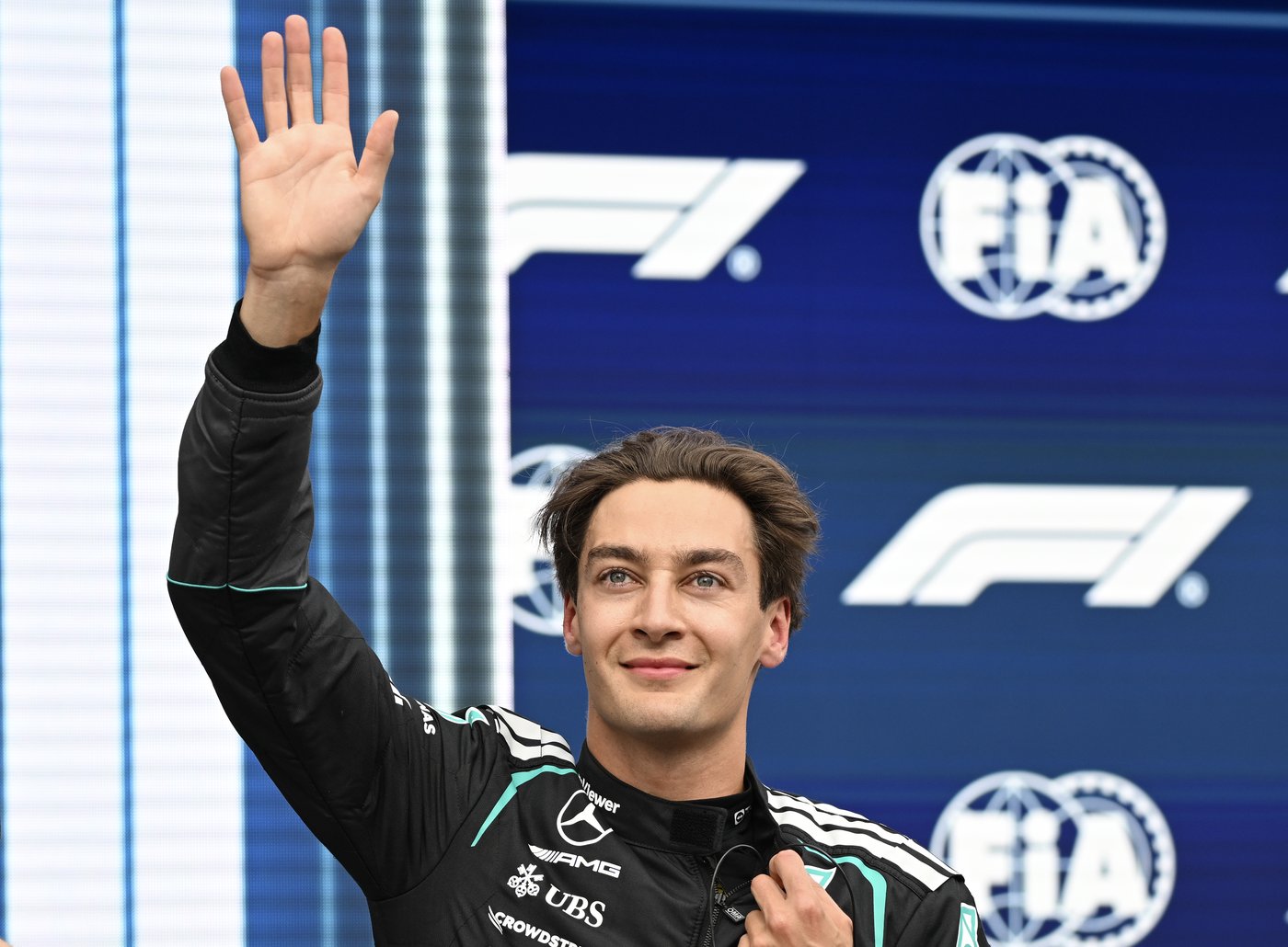 Russell storms to pole position ahead of Mercedes teammate Antonelli at ...