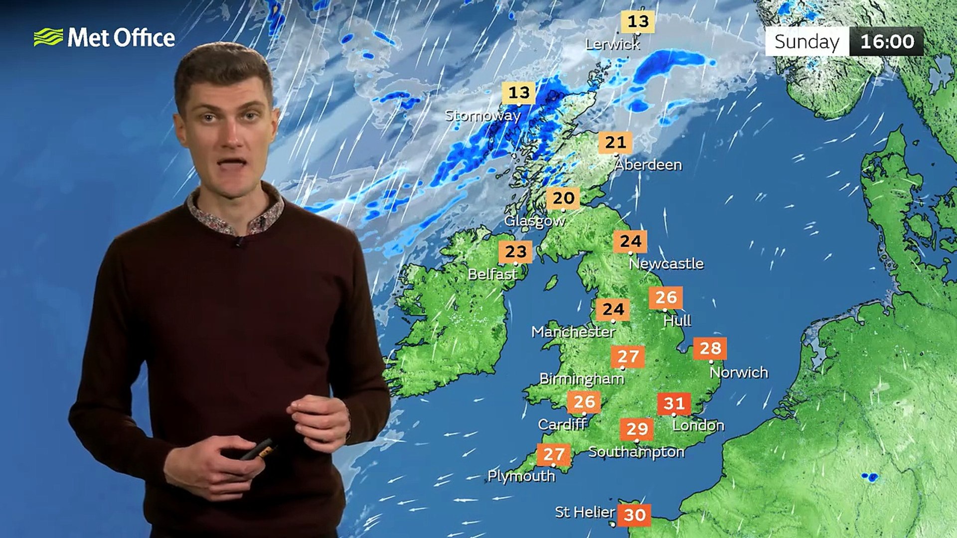 Met Office Sunday morning weather forecast 24/05/2026