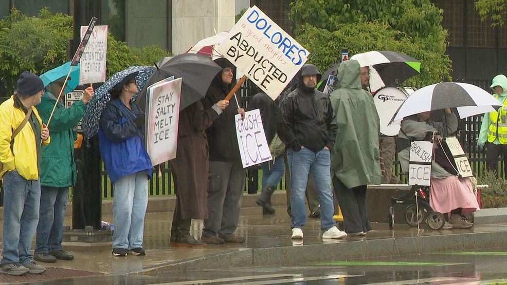 Protesters protest ICE Detention Center construction in Rochester