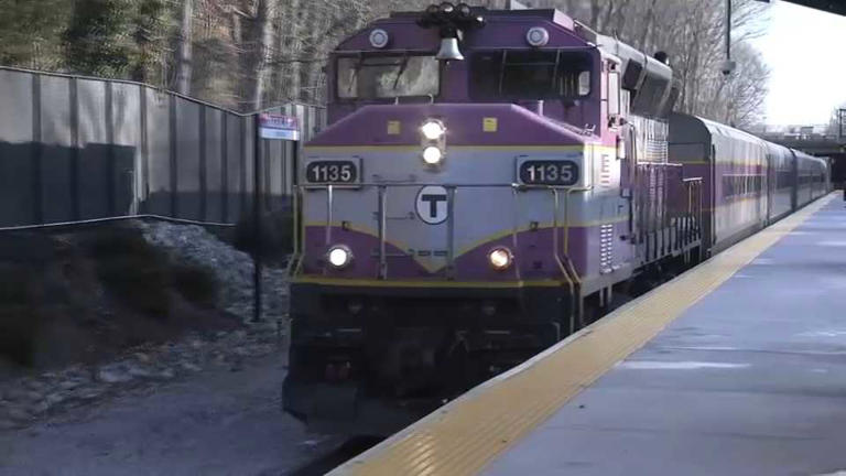 MBTA commuter train, car collide at Braintree rail crossing