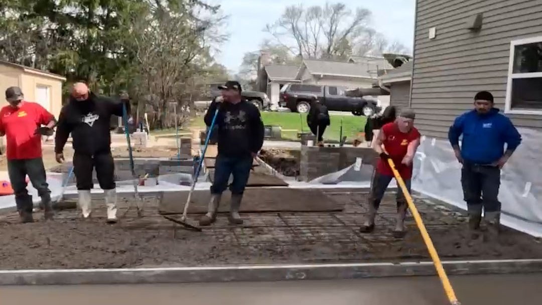 Re-taping the concrete layout