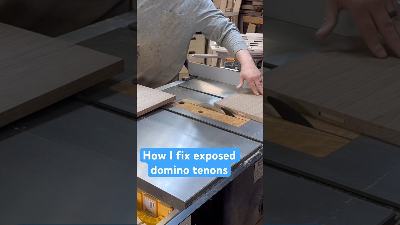 Fixing exposed domino tenon in woodworking joints #woodworking #joinery ...