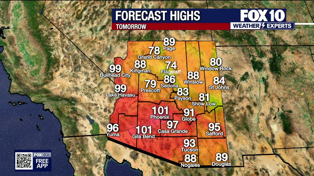 Brief warm up arriving across Arizona ahead of Memorial Day