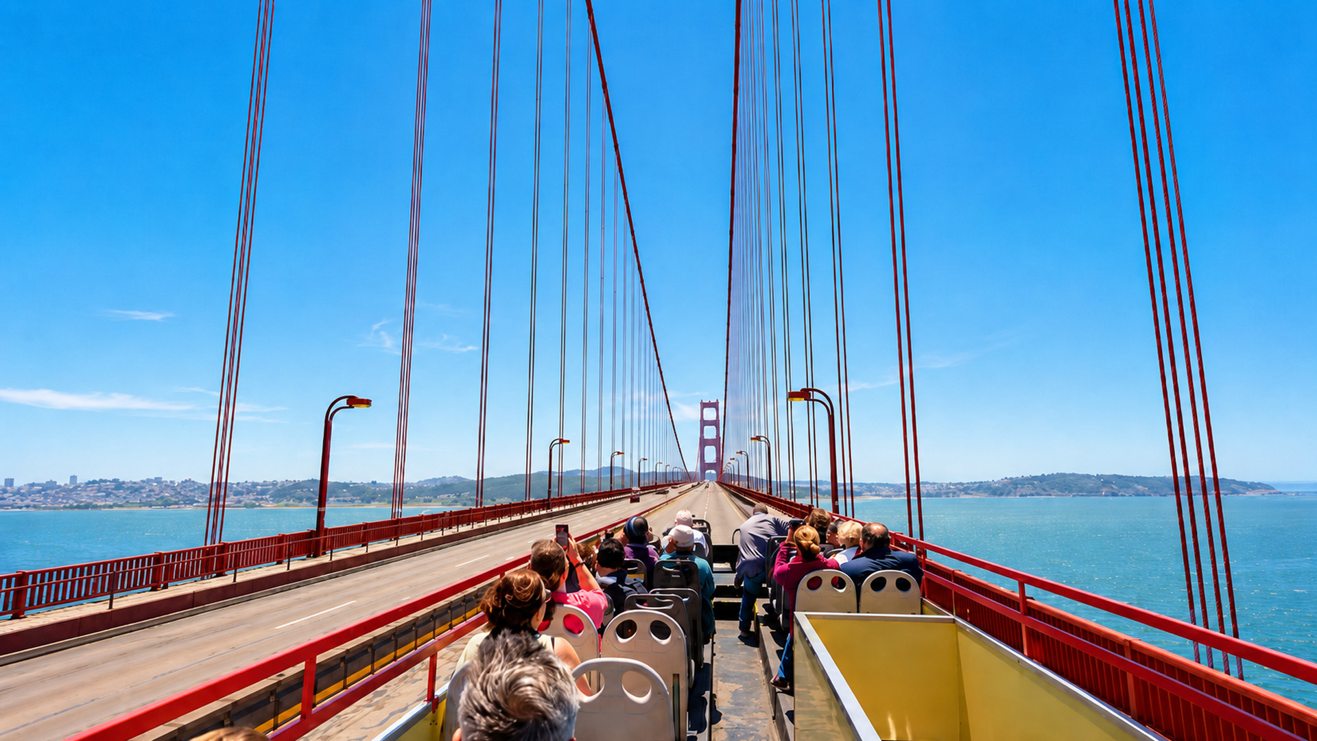Explore San Francisco by bus with Golden Gate views (4K)