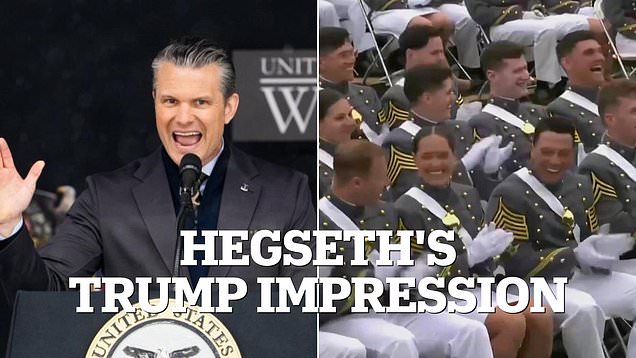 Hegseth does impression of Trump for West Point graduates