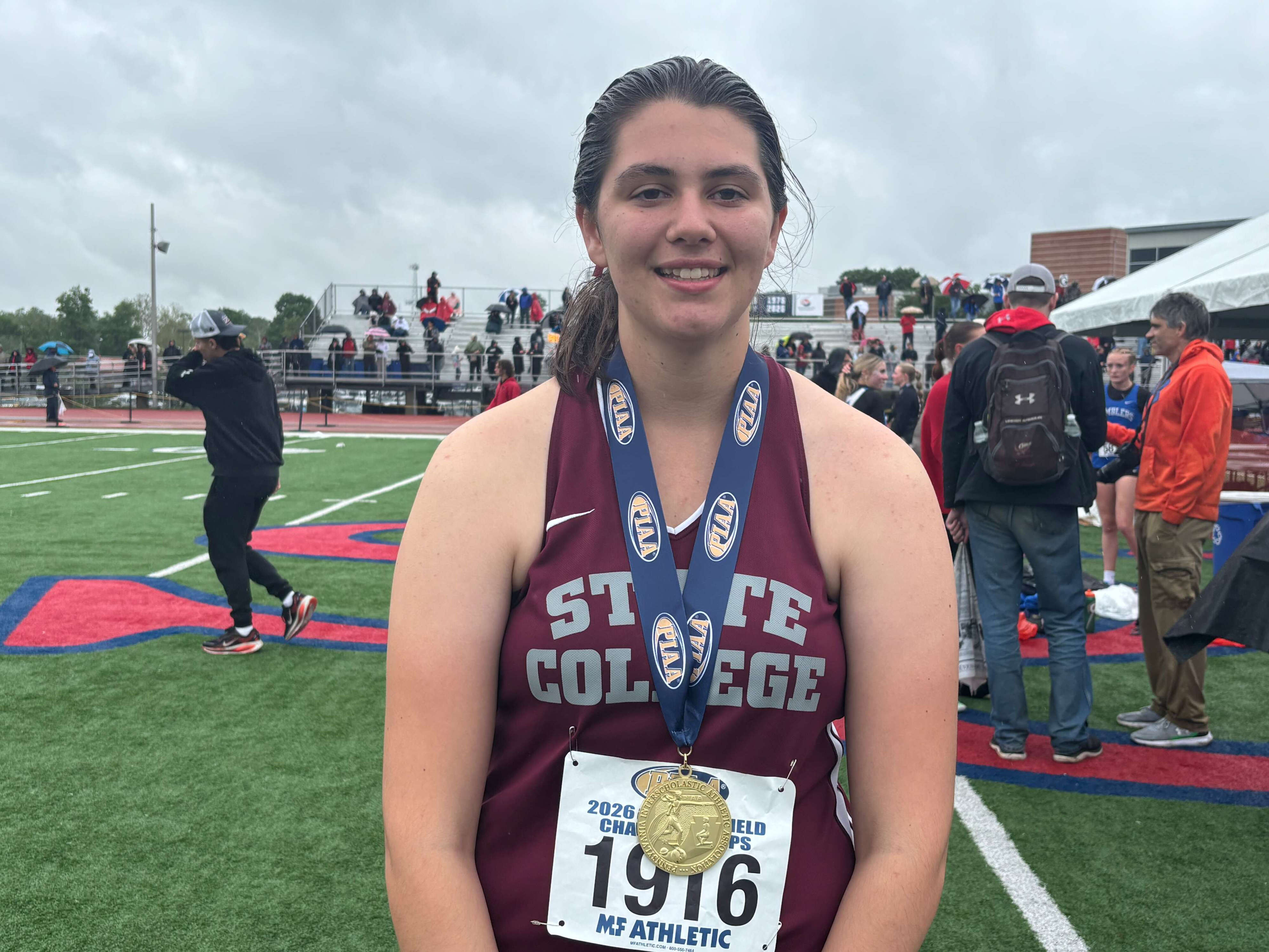 Filled with joy: State College’s Alyssa Lipski wins Class 3A discus ...