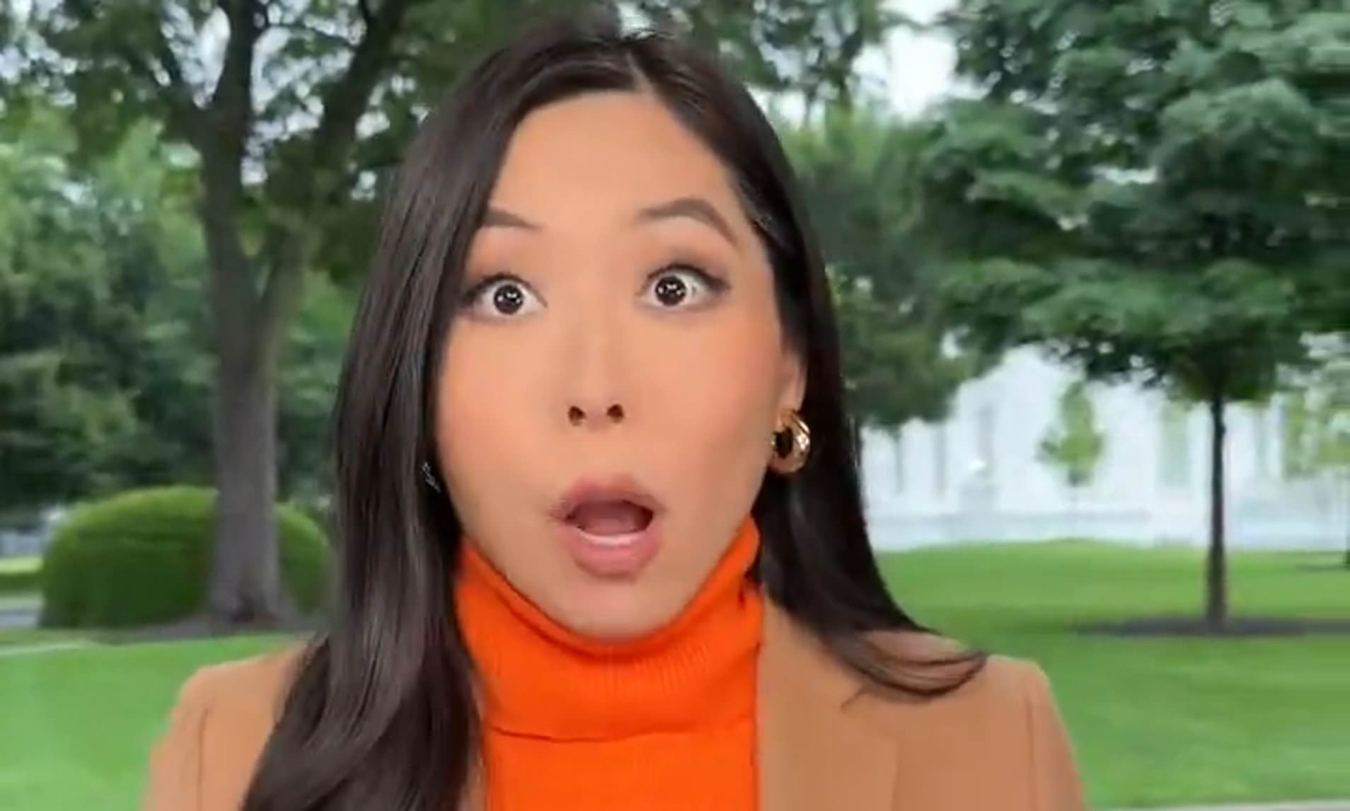 Moment terrified reporter dives for cover as gunman opens fire at White ...