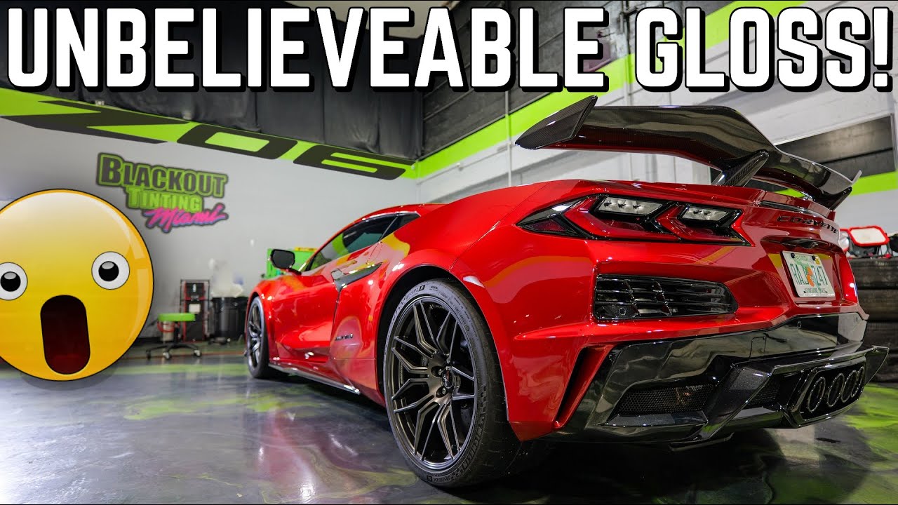 You won't believe the gloss on this C8 Z06! Red mist and silver flare ...