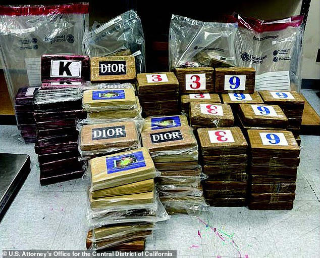 Packages emblazoned with Dior and pink bin liners aboard LA oil tanker ...