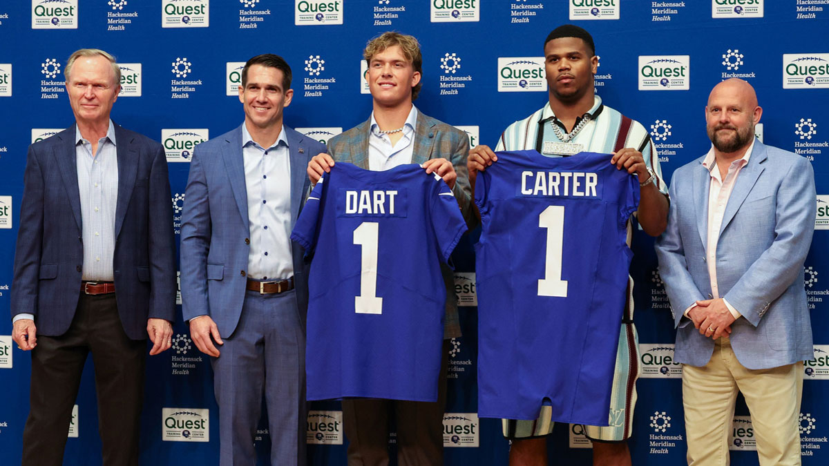 Giants’ Abdul Carter dismisses rumors of tension with Jaxson Dart after ...