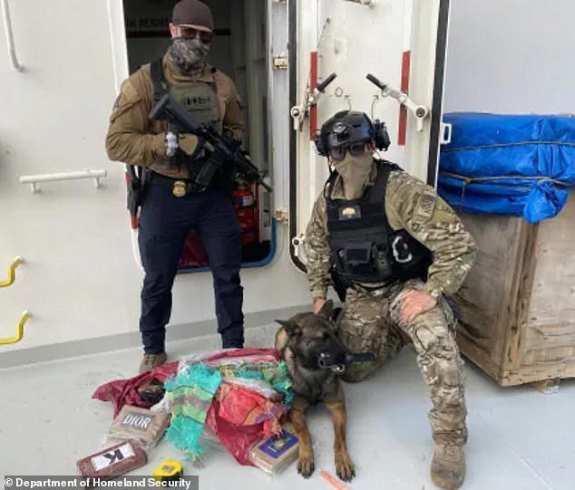 Packages emblazoned with Dior and pink bin liners aboard LA oil tanker ...