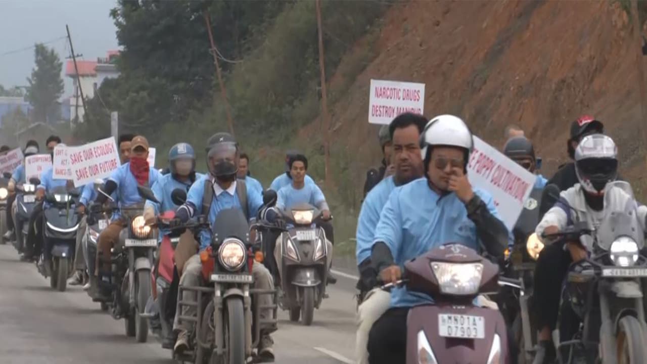 Manipur: Hundreds join mega bike rally against 'narco terrorism'