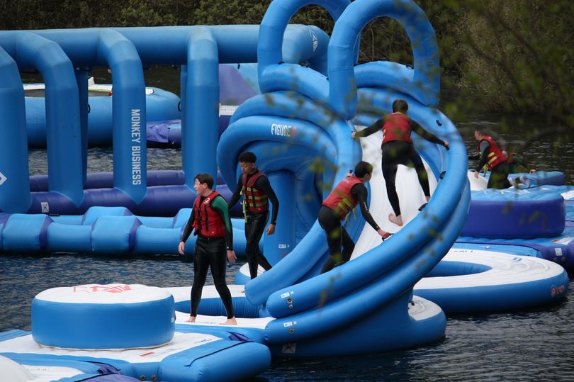 The water park near Manchester with an inflatable aqua park, floating ...