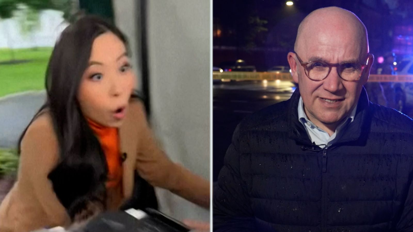 Moment White House reporters take cover as shots ring out