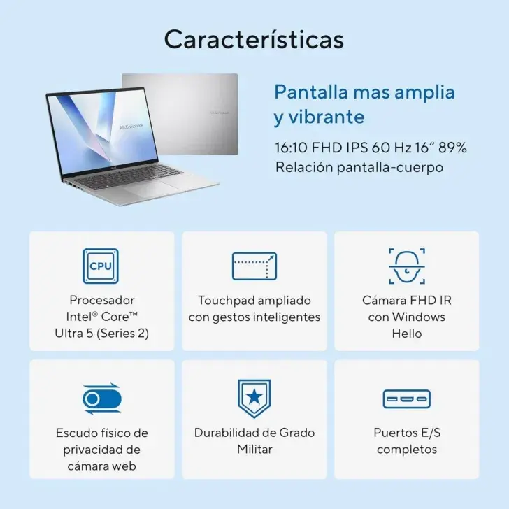 ASUS Vivobook 16 con Intel Core Ultra 5 cae 33% en México: tiene 16GB ...