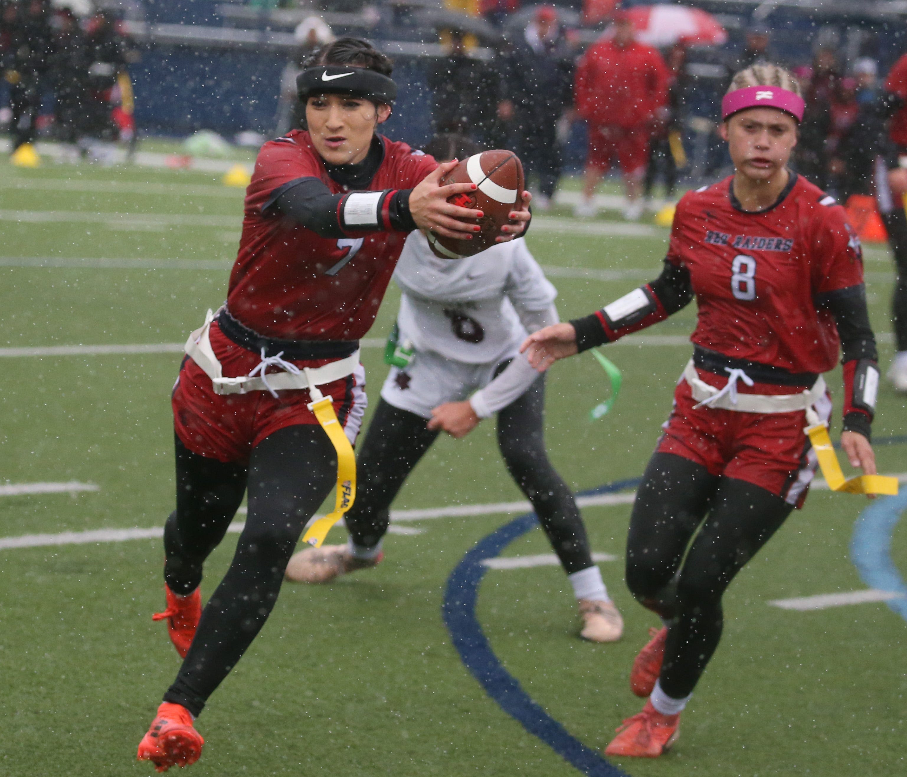 Hornell stays perfect, tops Aquinas for first flag football title