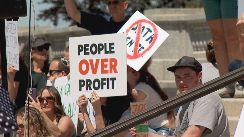 Crowd at Utah Capitol opposes proposed Box Elder data center