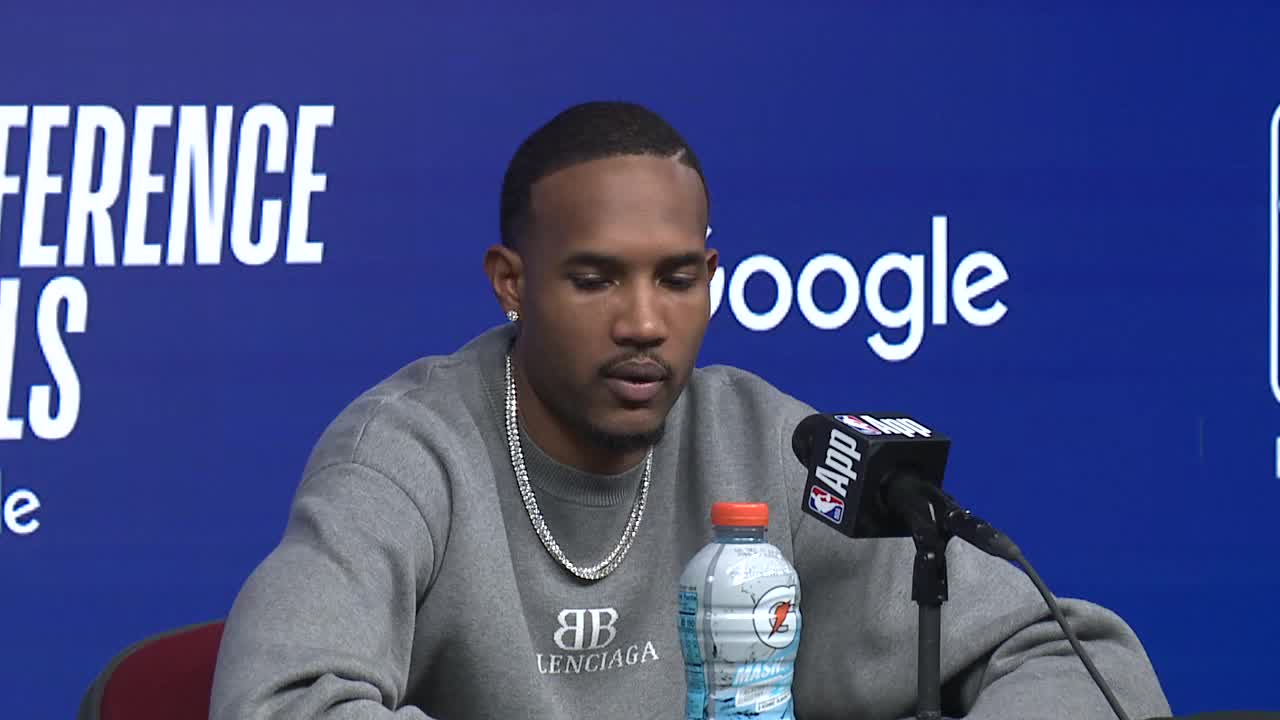 Evan Mobley speaks following Game 3 loss