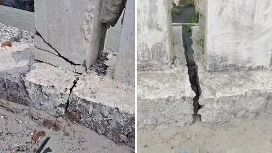 Cracks appear on bridge in Bihar's Araria after pillar subsides under load