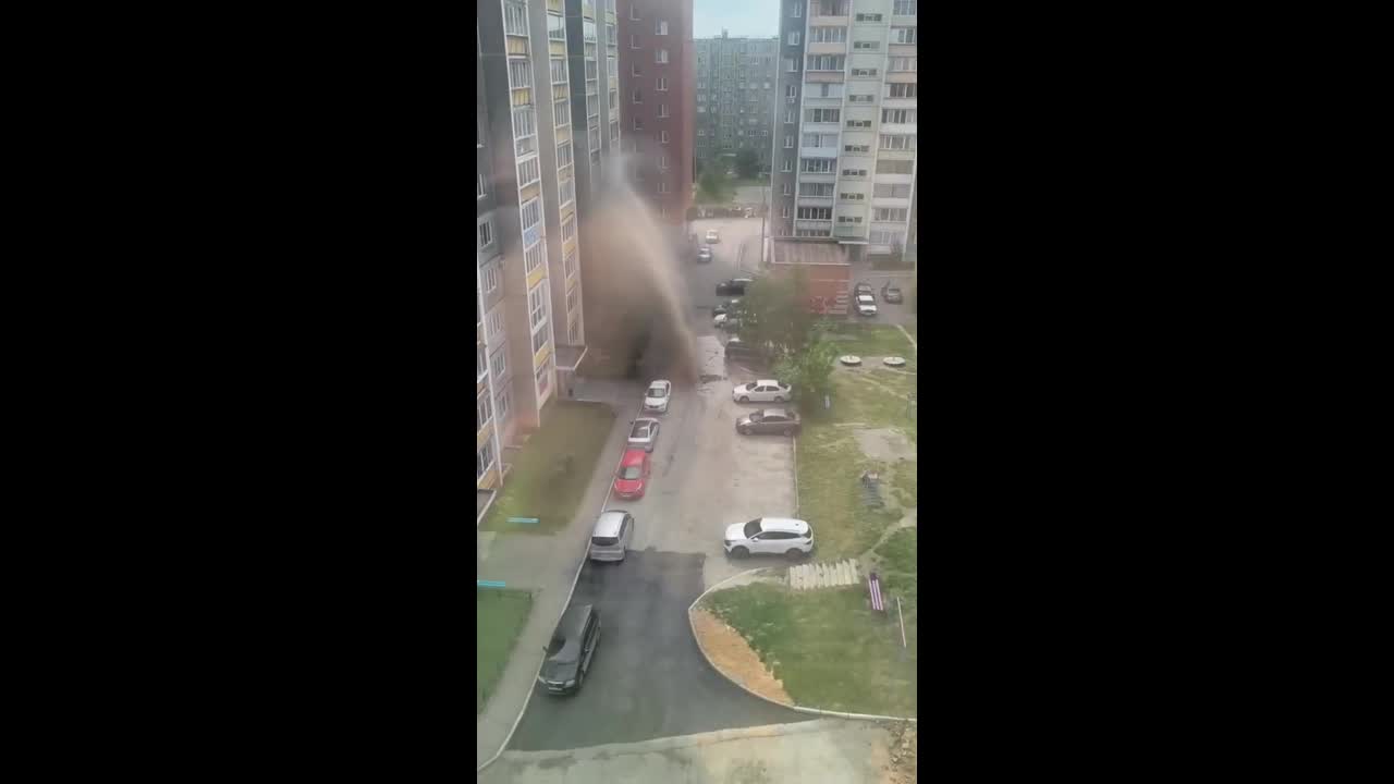Massive water fountain erupts during utility pressure testing in ...