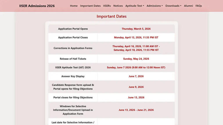 IISER IAT admit card 2026 shortly at iiseradmission.in for June 7 CBT ...