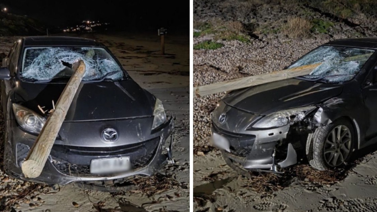 Wild photos reveal alleged drunken car crash
