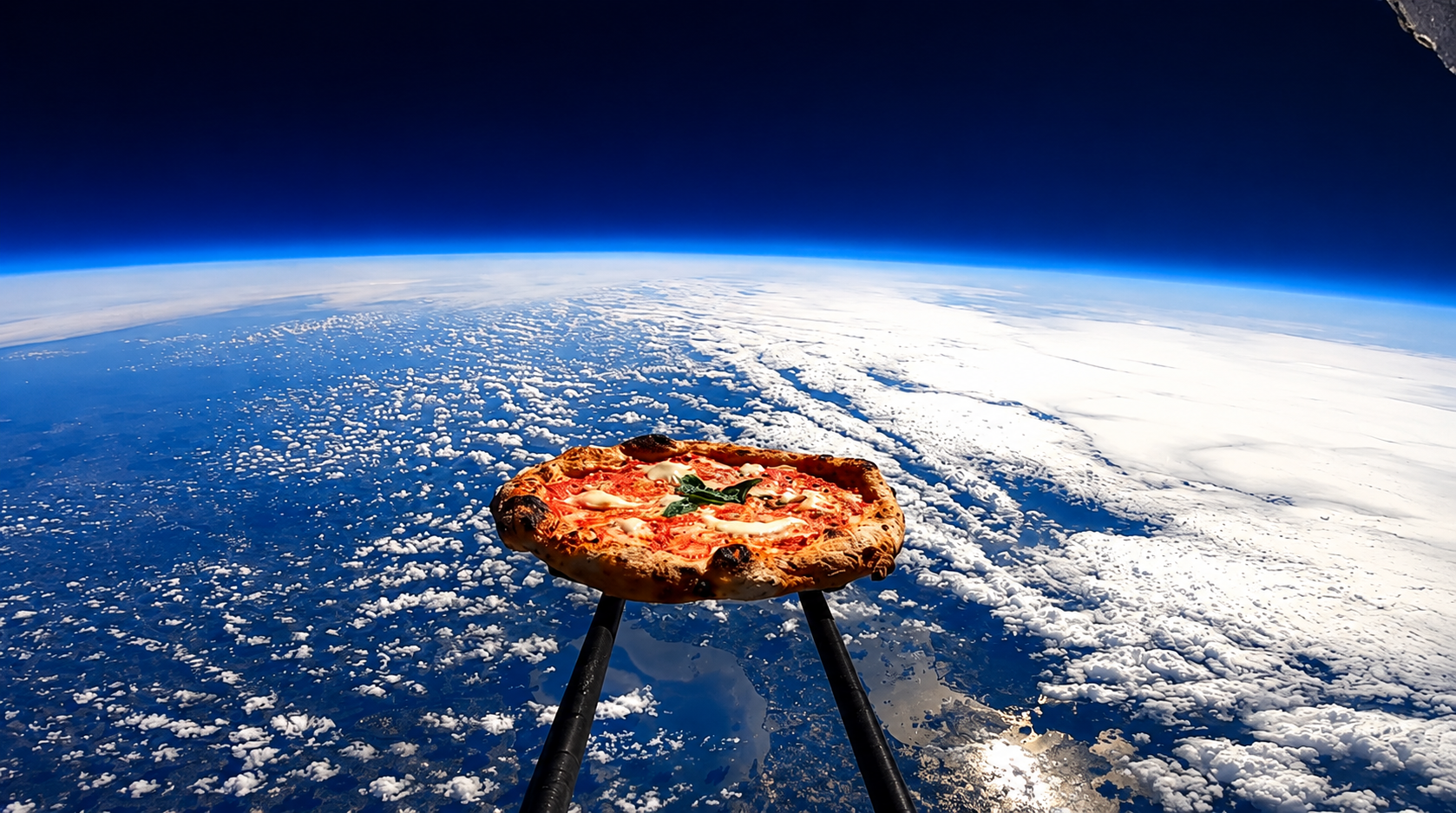 Ik heb mijn pizza de ruimte in gelanceerd en hem vervolgens opgegeten