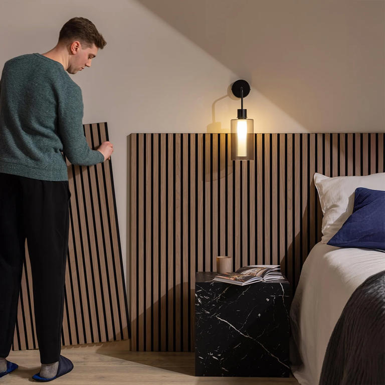 DIY percantik kamar dengan wall panel PVC kamar tidur